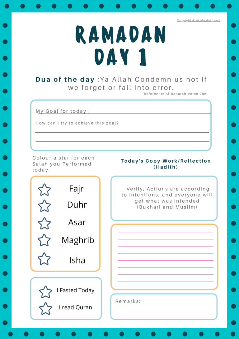 Ramadan Worksheets OFFER-10 Worksheet At $10 - Islam Hashtag