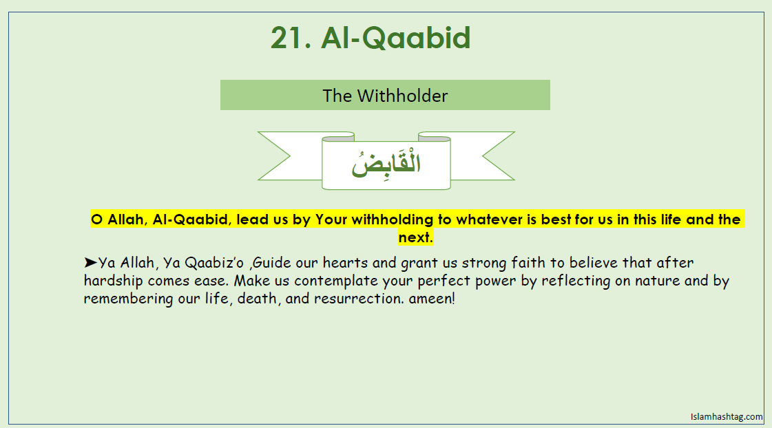 Day 7: Reflecting On The Names Of Allah – Al-Alim, Al-Qabid, Al-Basit ...
